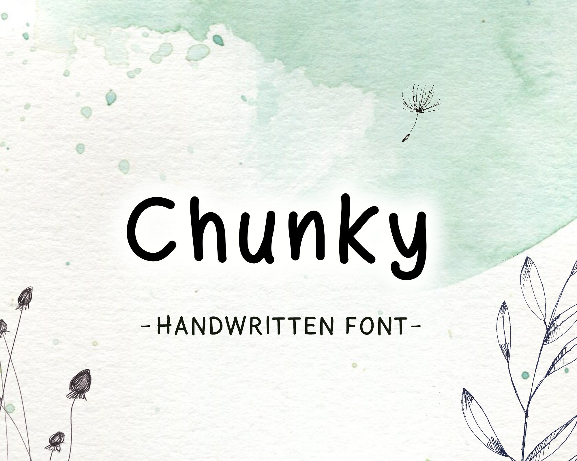 Handwritten Font, CHUNKY Children's Font, Instant Download, Digital ...