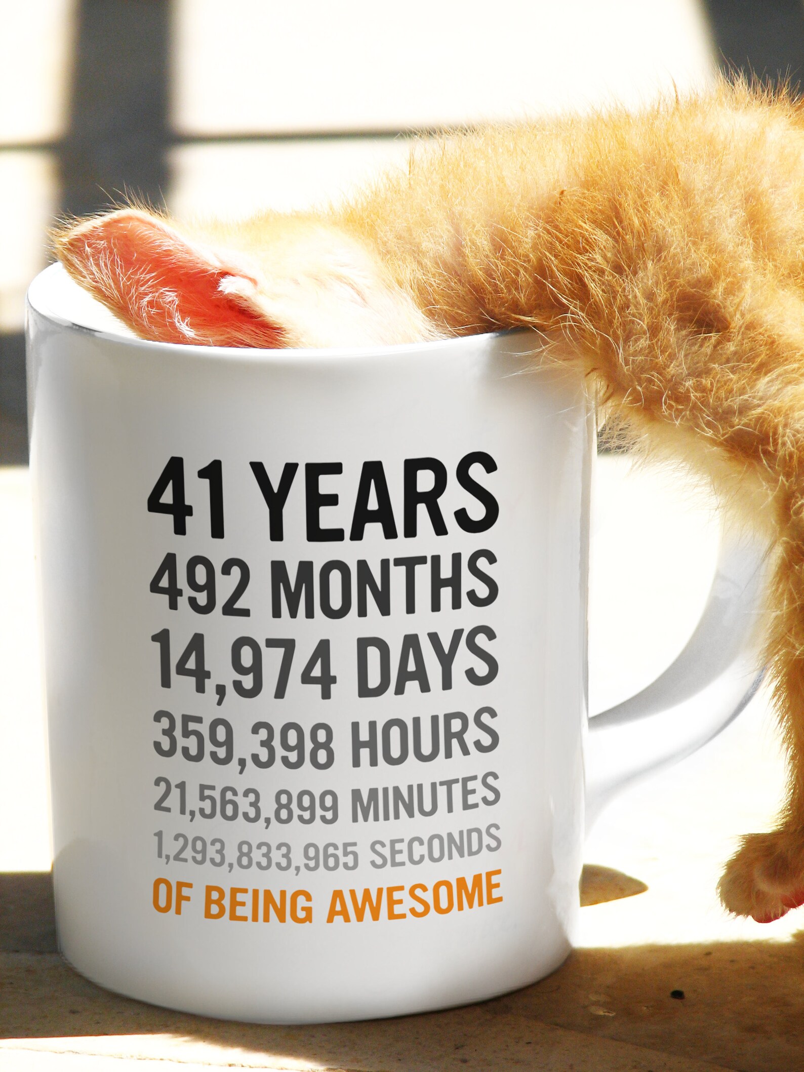 41st Birthday Gift 41 Forty One Years Old, Months, Days, Hours, Minutes ...