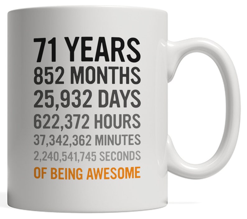 71st Birthday Gift 71 Seventy One Years Old, Months, Days, Hours ...