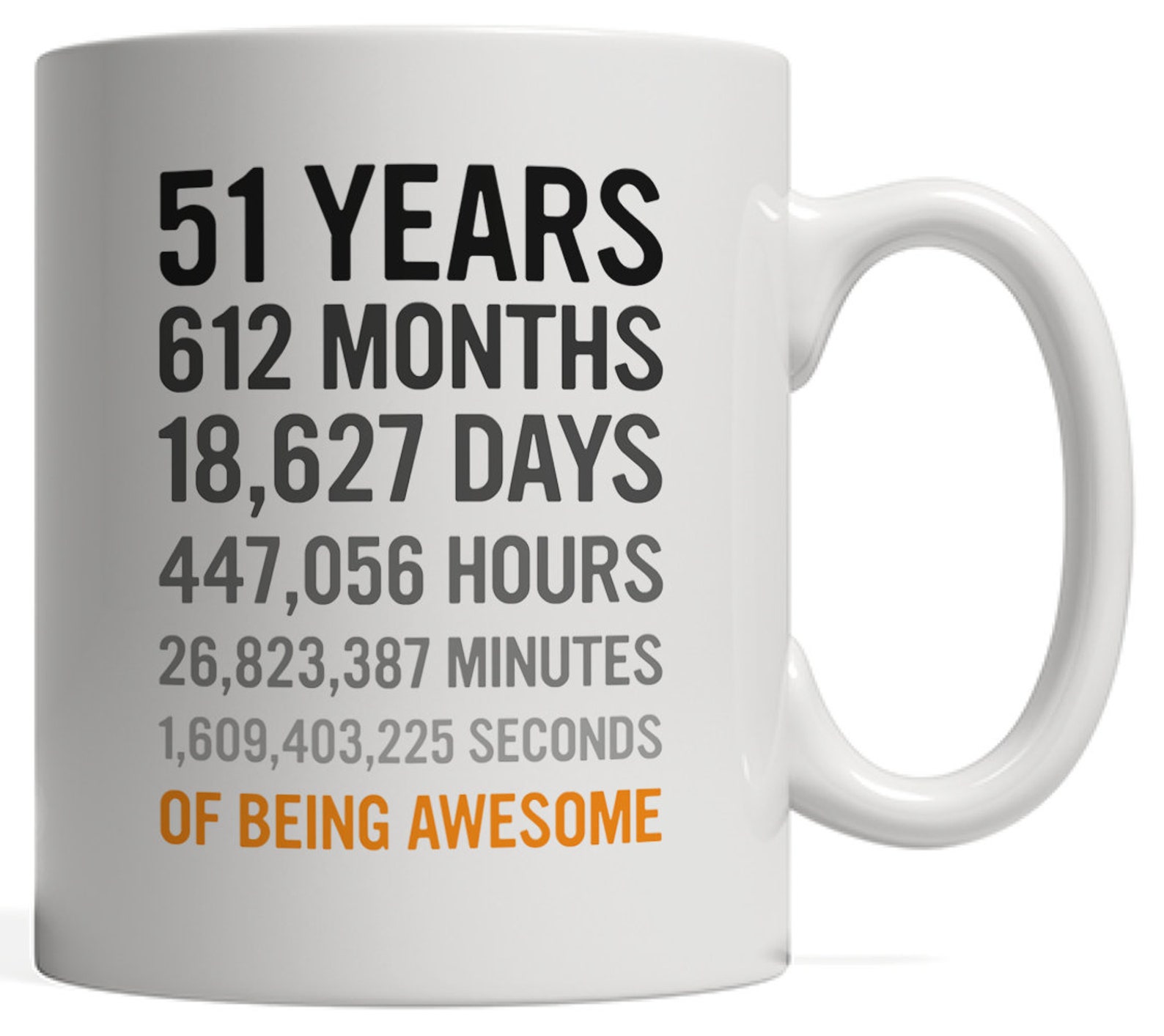51st Birthday Gift 51 Fifty One Years Old Months Days - Etsy