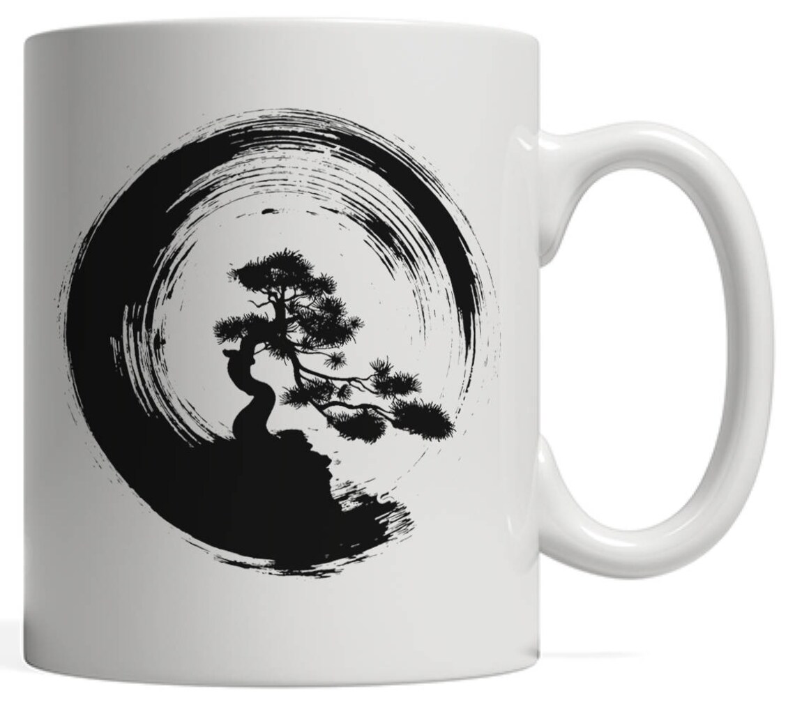 Bonsai Tree in Enso Circle Buddhist Zen Calligraphy Gift Mug - Etsy