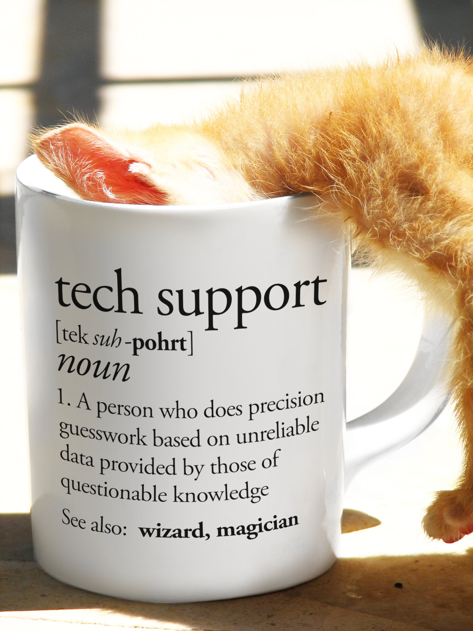 Tech Support Definition Mug | Funny Cute Computer Nerd Gift for the ...