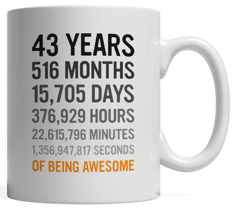 43rd Birthday Gift 43 Forty Three Years Old Months Days - Etsy