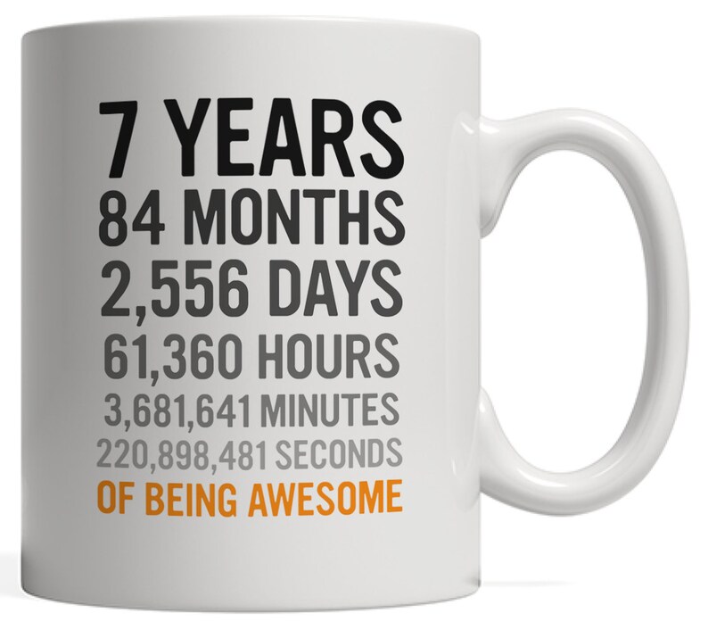 7th Birthday Gift 7 Seven Years Old, All Measures of Being Awesome ...