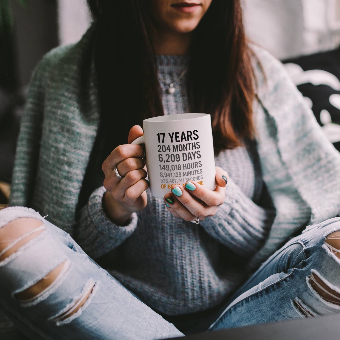 17th Birthday Gift 17 Seventeen Years Old Mug Months Days | Etsy
