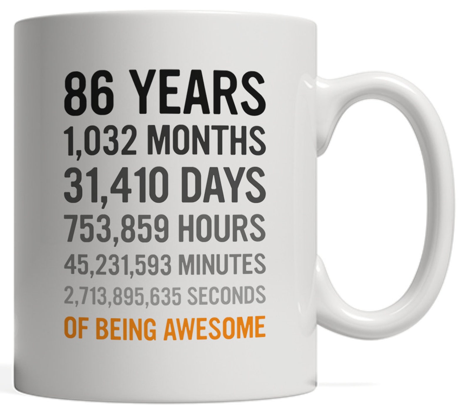 86th Birthday Gift 86 Eighty Six Years Old Months Hours | Etsy