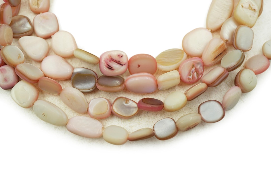 Vintage African Shell Beads From Togo (5-7mm) Long 38" Strand Mixed ...