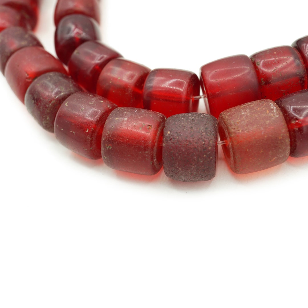 Large Red Antique African Bohemian Trade Beads (16-20mm) 200 Year Old ...