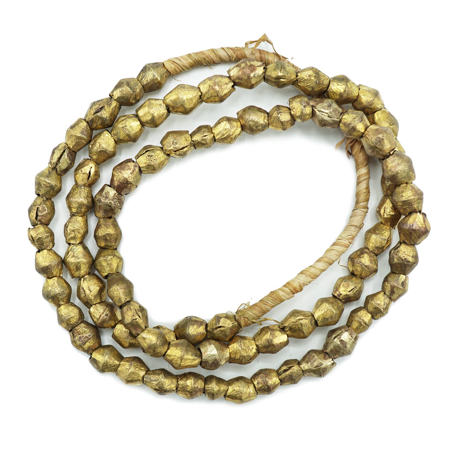 75 Vintage Brass Handmade Bicone Ethiopian Beads (6-7mm) Recycled Hand ...