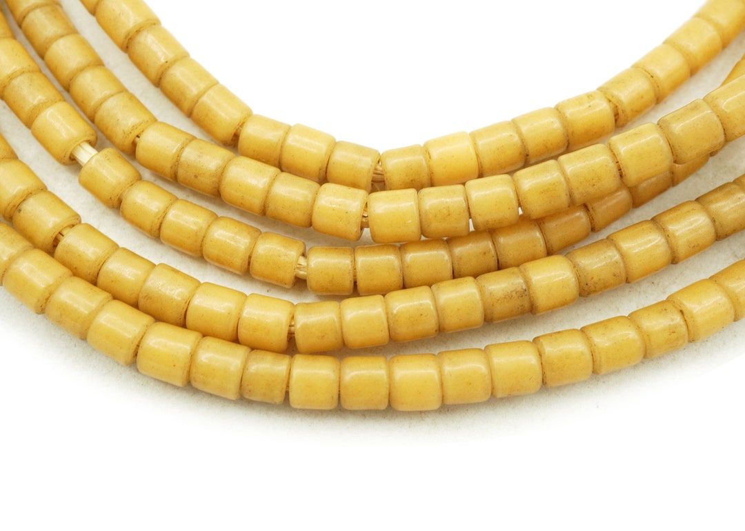 Small Vintage Brown Nigerian Goomba Beads (4mm) Tonal Camel Brown ...