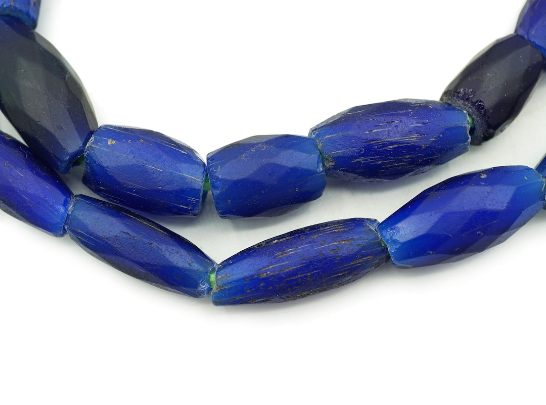 LARGE Antique Russian Blue African Beads (20-33mm) High Quality Russian ...