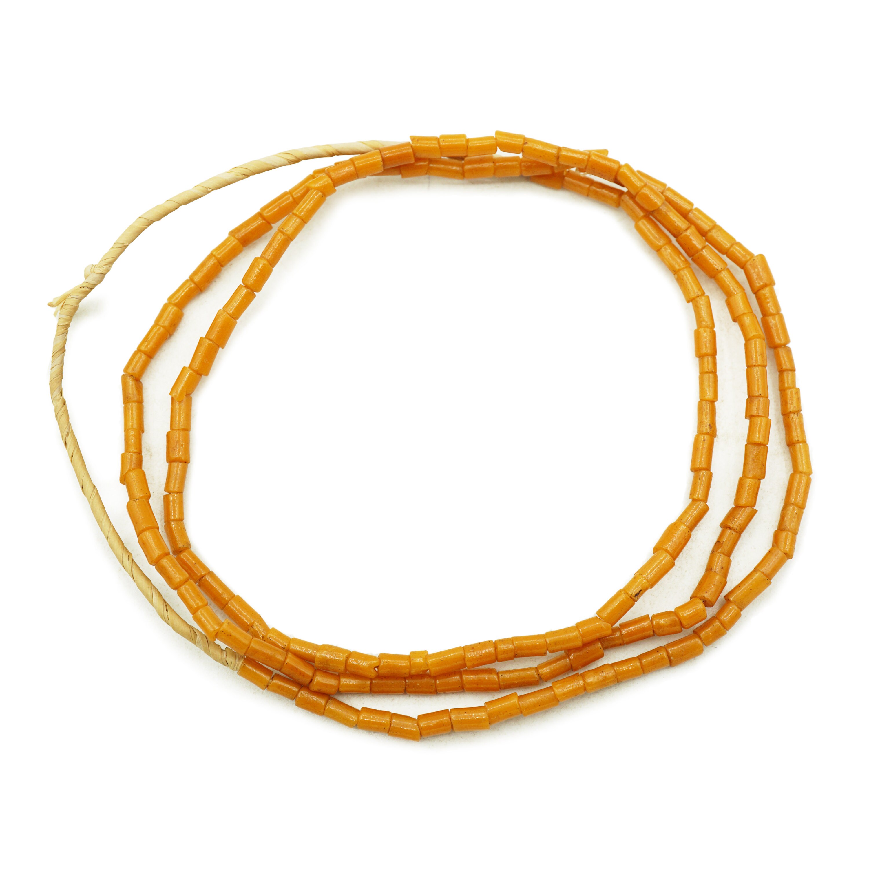 TINY Vintage Burnt Orange African Glass Tube Beads (3x6mm) Earthy ...