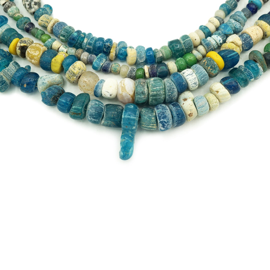 Ancient Excavated Djenne Beads From Mali, Africa (4-9mm) Blue Green ...