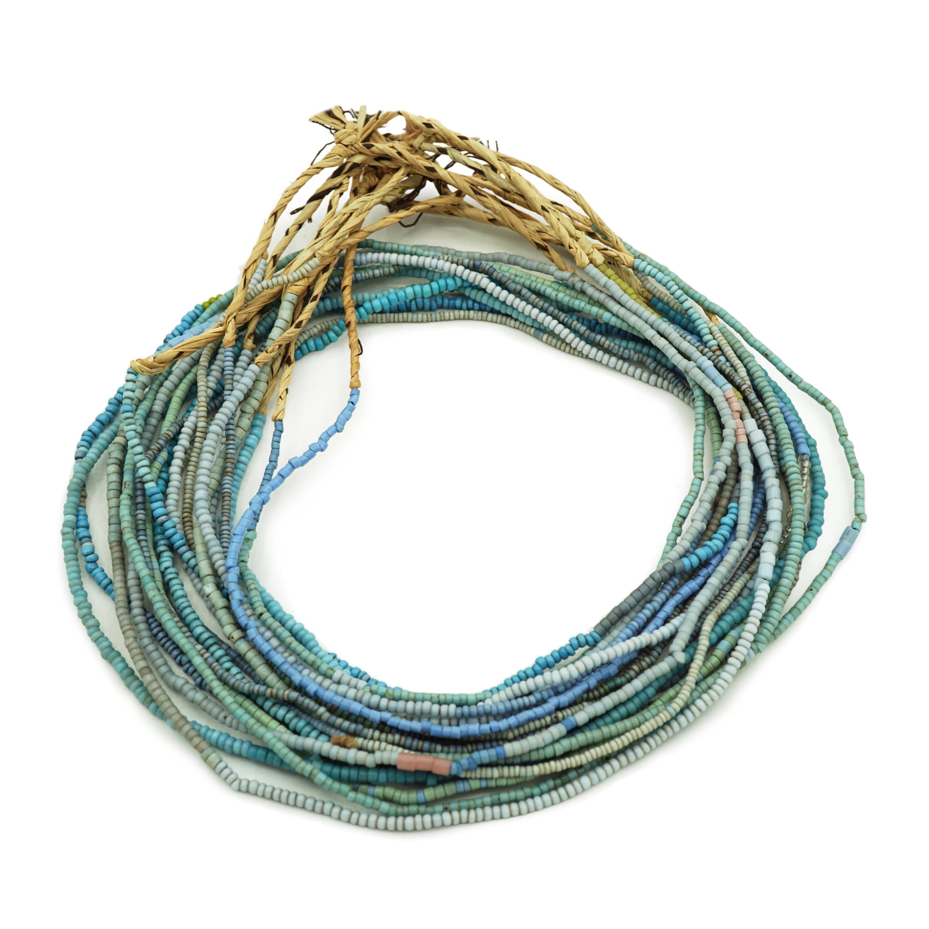5 Strands of TINY African Ghana Glass Beads (2-3mm) Mixed Tonal Soft ...
