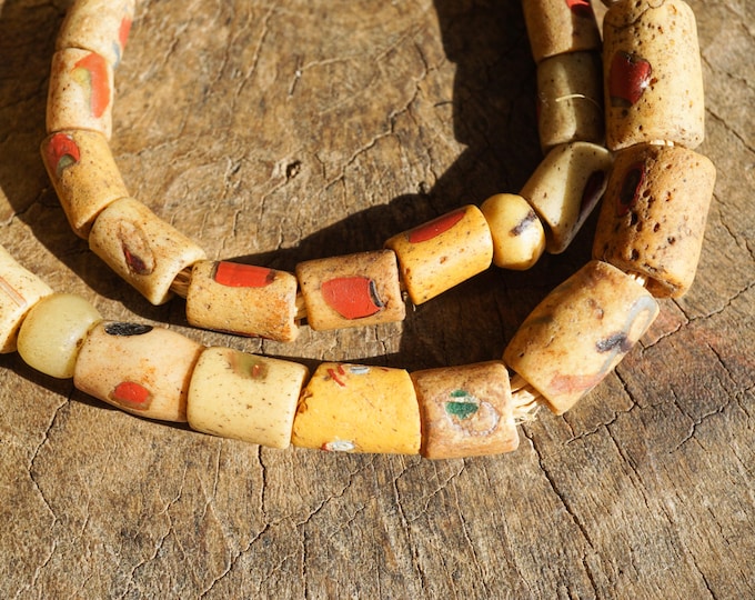 Antique Aja Venetian Chevron Glass African Beads (7-14mm) Large Mixed ...