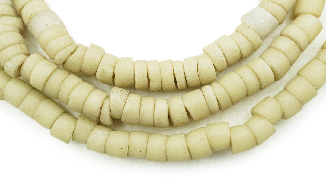 Antique Pale Yellow Sliced Venetian Beads (5-6mm) Old Tribal Beads ...