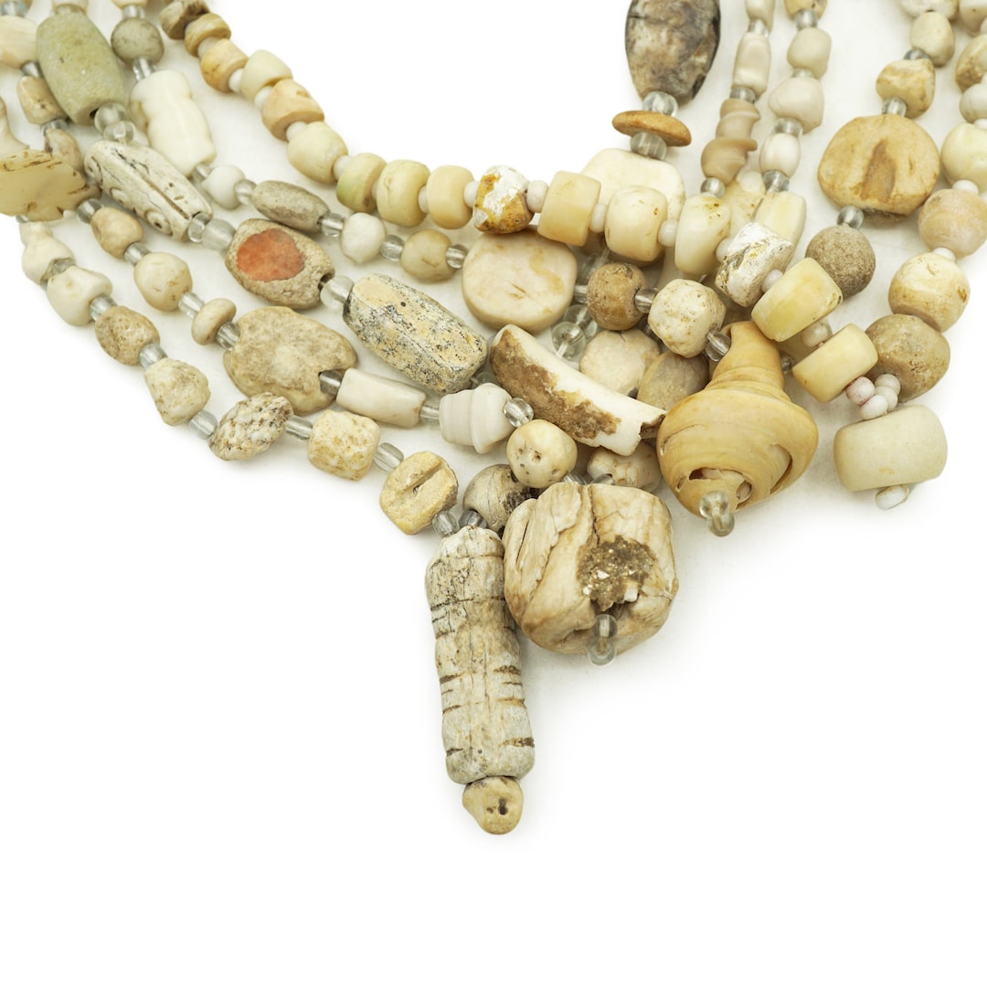 Old Afghani Ancient Bone Shell And Glass Beads 5 12mm Mixed Shapes