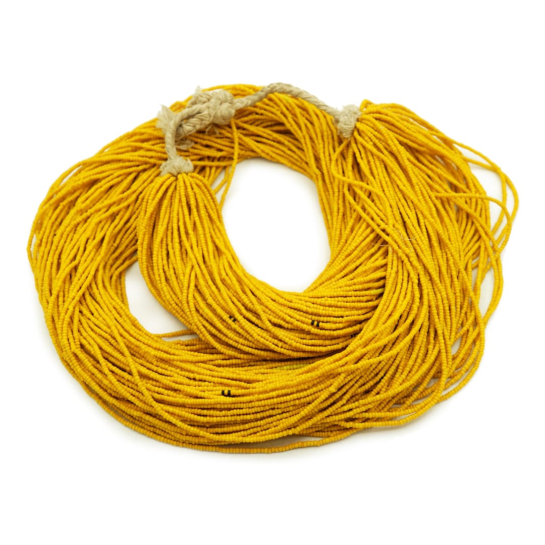 Tamba Waist Beads 96 Strands of Turmeric Yellow African TINY Seed Beads ...