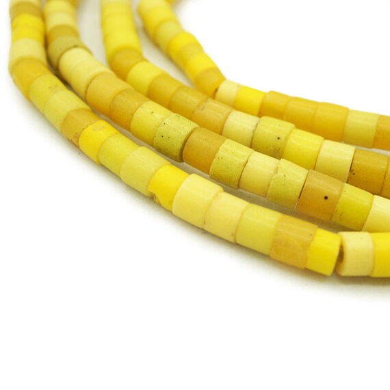 Rare Vintage Yellow Nigerian Goomba Beads 6-7mm Tonal Red - Etsy