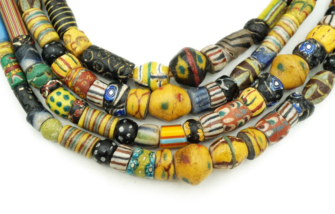 Mixed Antique Venetian King Beads & Vintage Sandcast Beads (7-15mm) Old ...