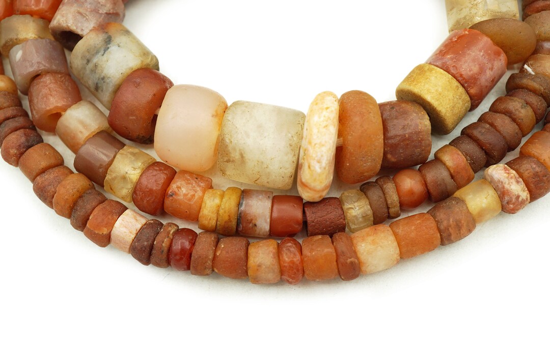 Ancient Mix of Excavated Carnelian & Quartz Stone Beads From Mali 7 ...