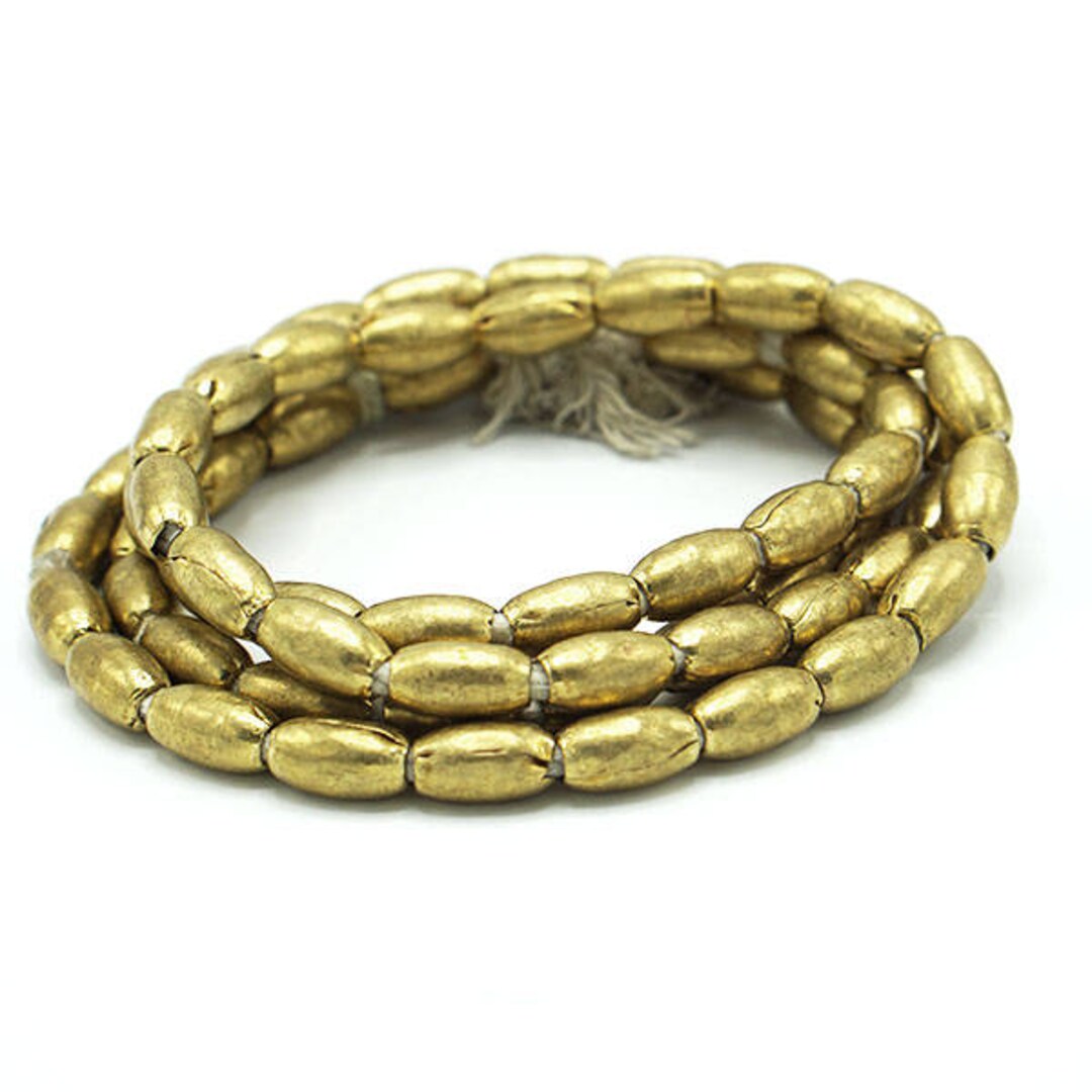 Oval Brass Handmade Ethiopian Beads 7x12mm Recycled Brass Hand-forged ...