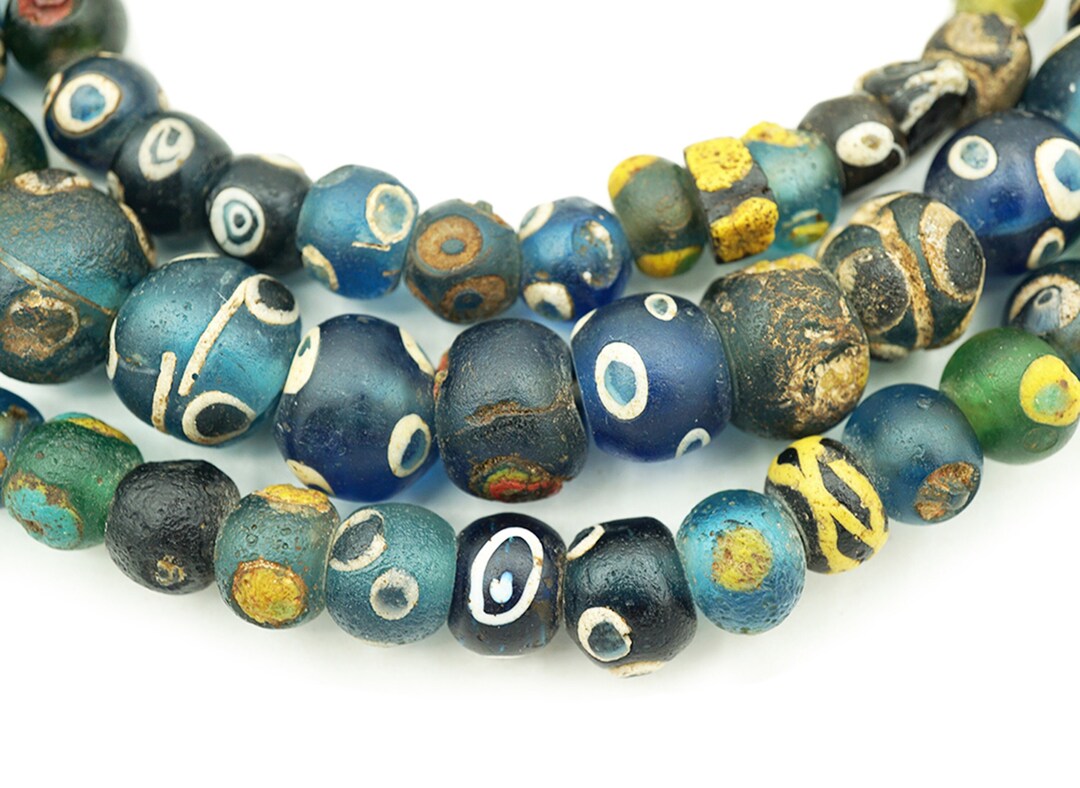 Ancient Islamic Roman Eye Beads From Mali Africa (7-20mm) Rare LONG 41 ...
