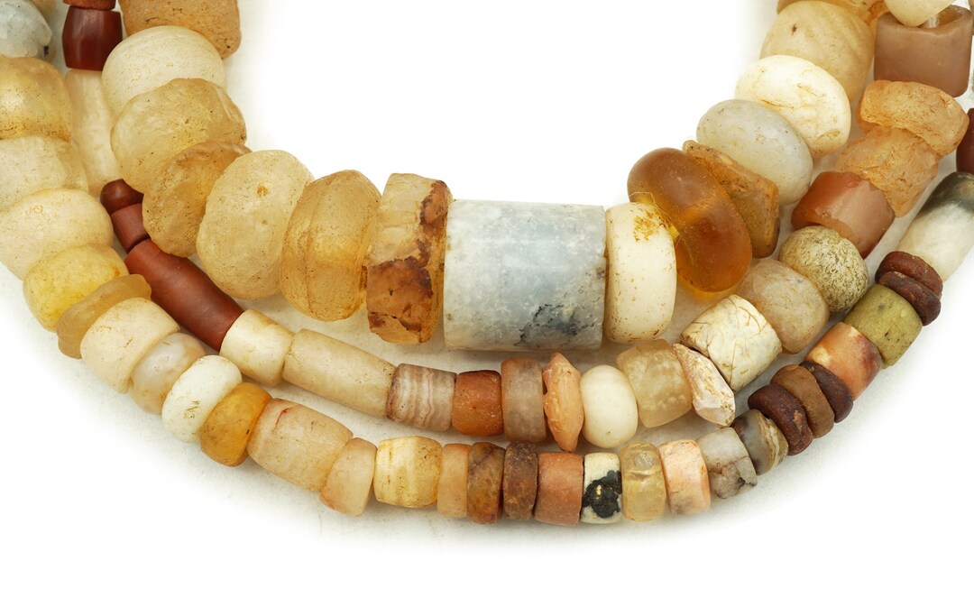 Ancient Mix of Excavated Carnelian & Quartz Stone Beads From Mali 6 ...