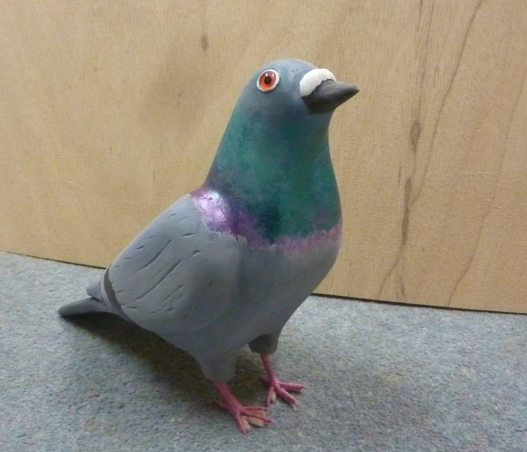 Hand Carved Wooden Pigeon - Etsy