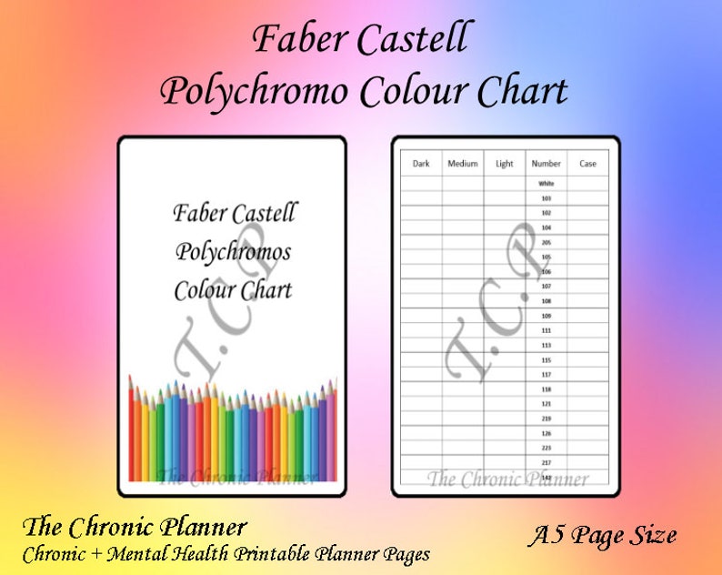 Faber Castell Polychromo Colour Chart Pencilspencil - Etsy