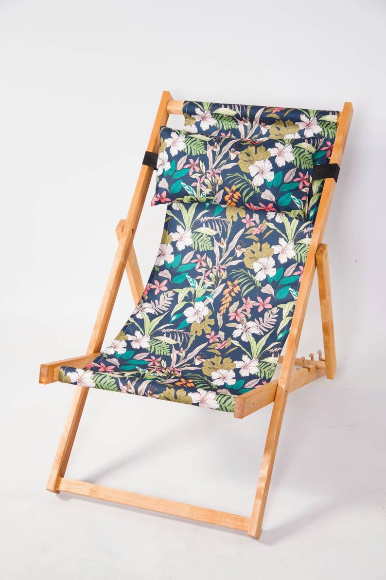 NEW Hardwood Garden Deck Chair Beach Wooden Deckchairs With Pillow - Etsy