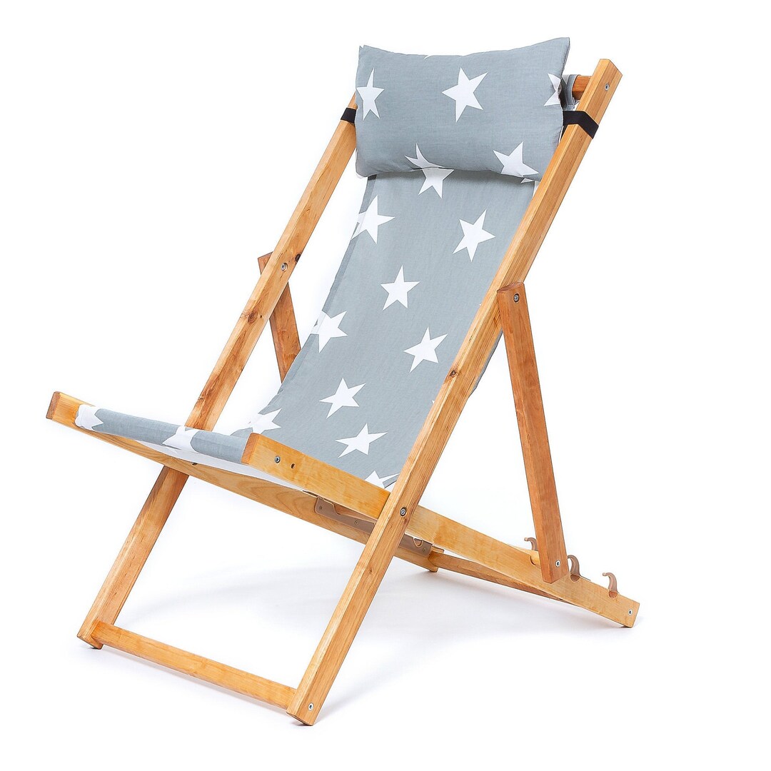 NEW! Hardwood Garden Deck Chair Beach Wooden Deckchairs With Pillow ...