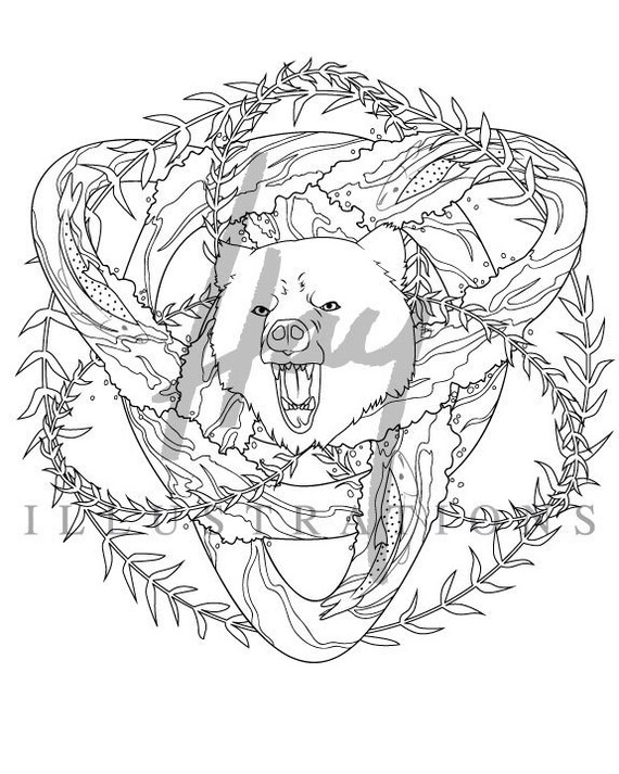 Celtic Knot Bear Coloring Page | Etsy