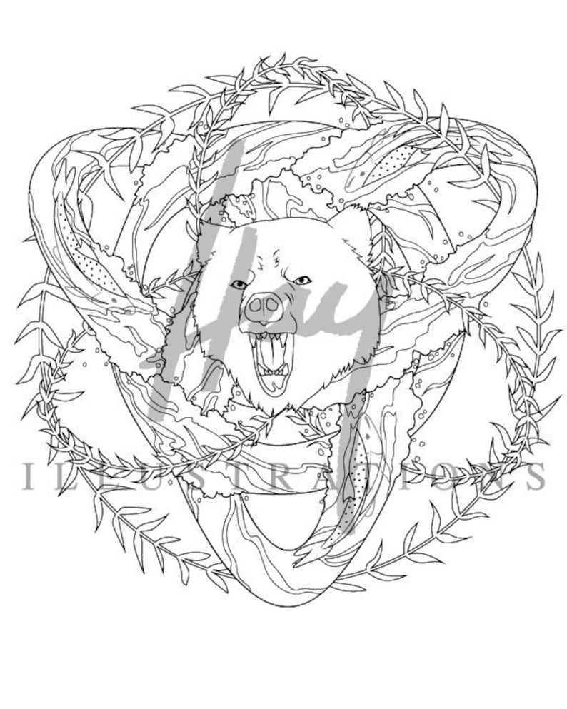 Celtic Knot Bear Coloring Page - Etsy