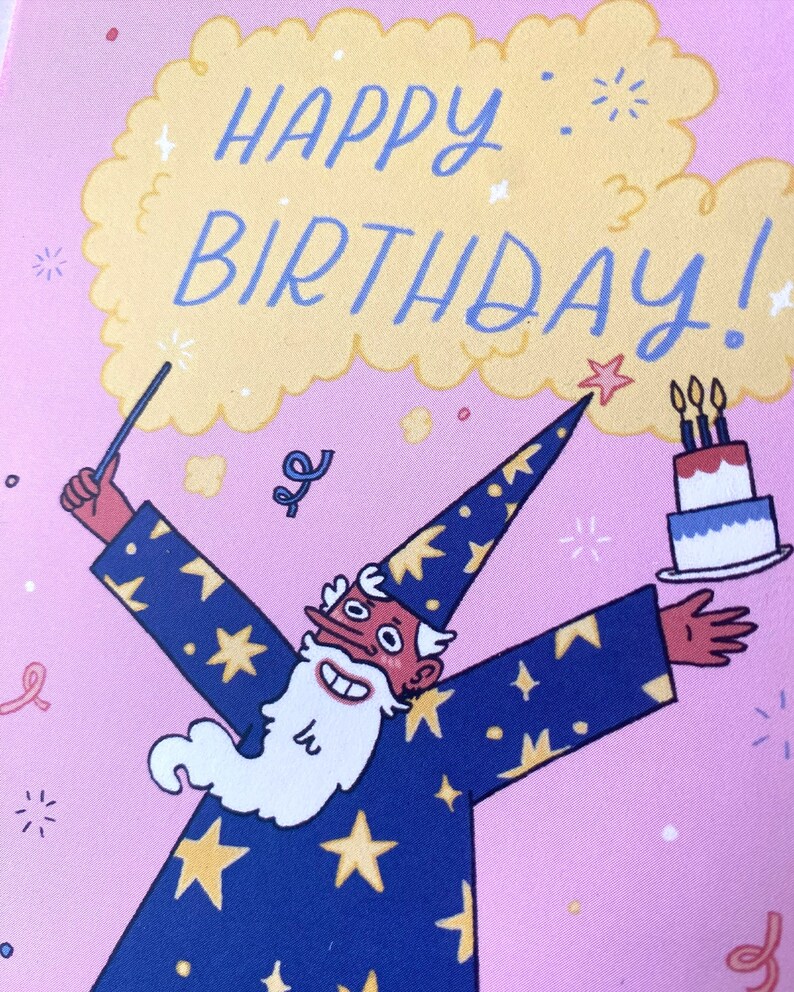 Wizard Birthday Card - Etsy