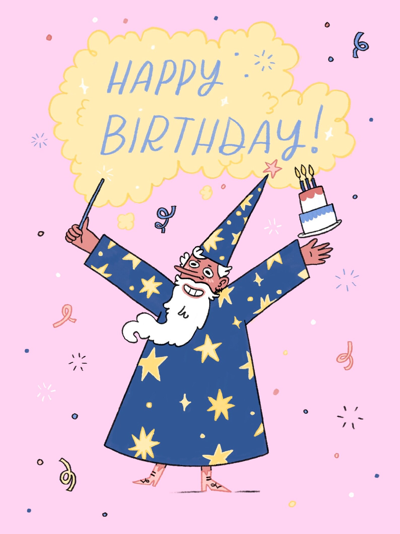Wizard Birthday Card - Etsy