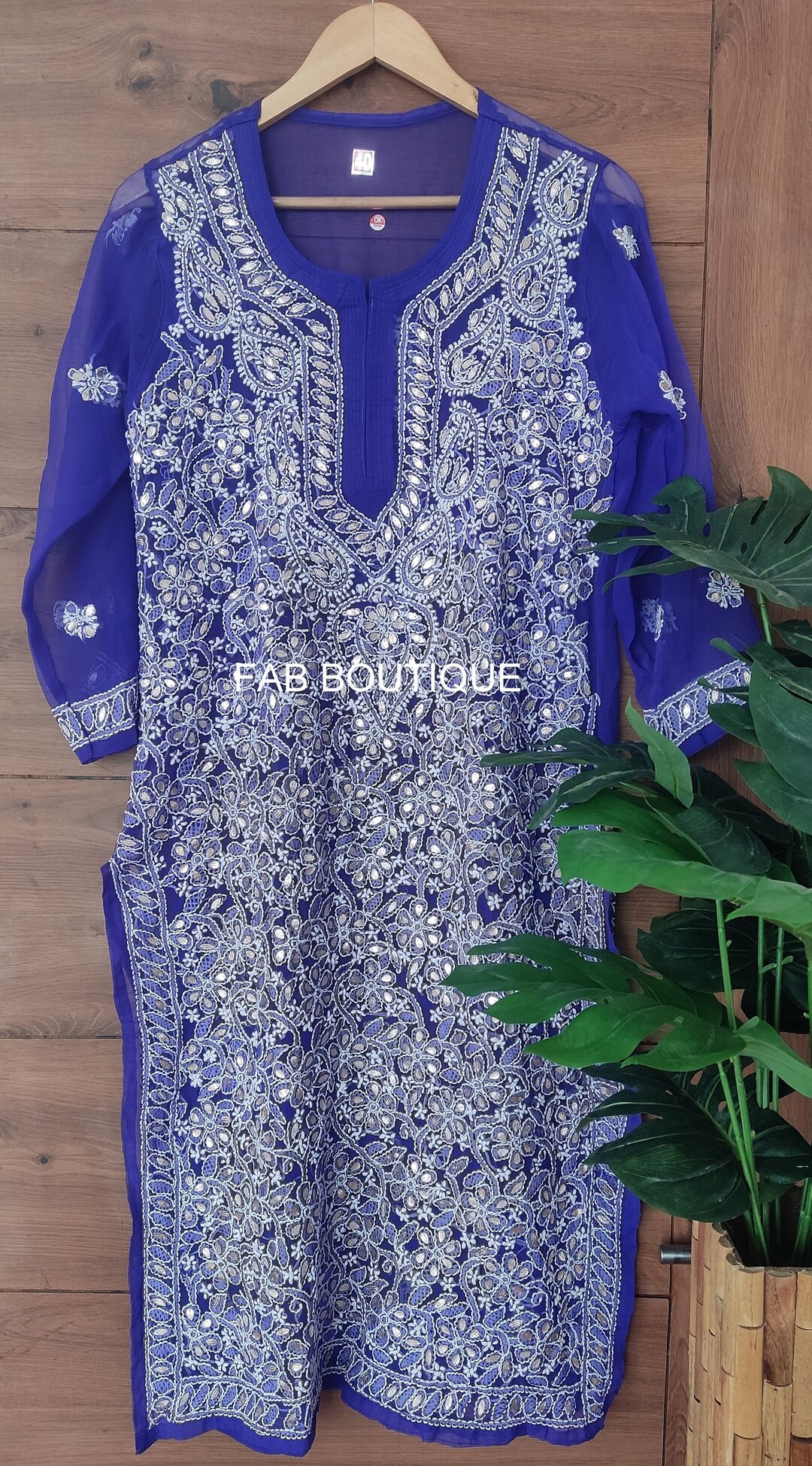 Free Inner Women Handmade Gota Patti Chikankari Straight Kurti Ethnic ...