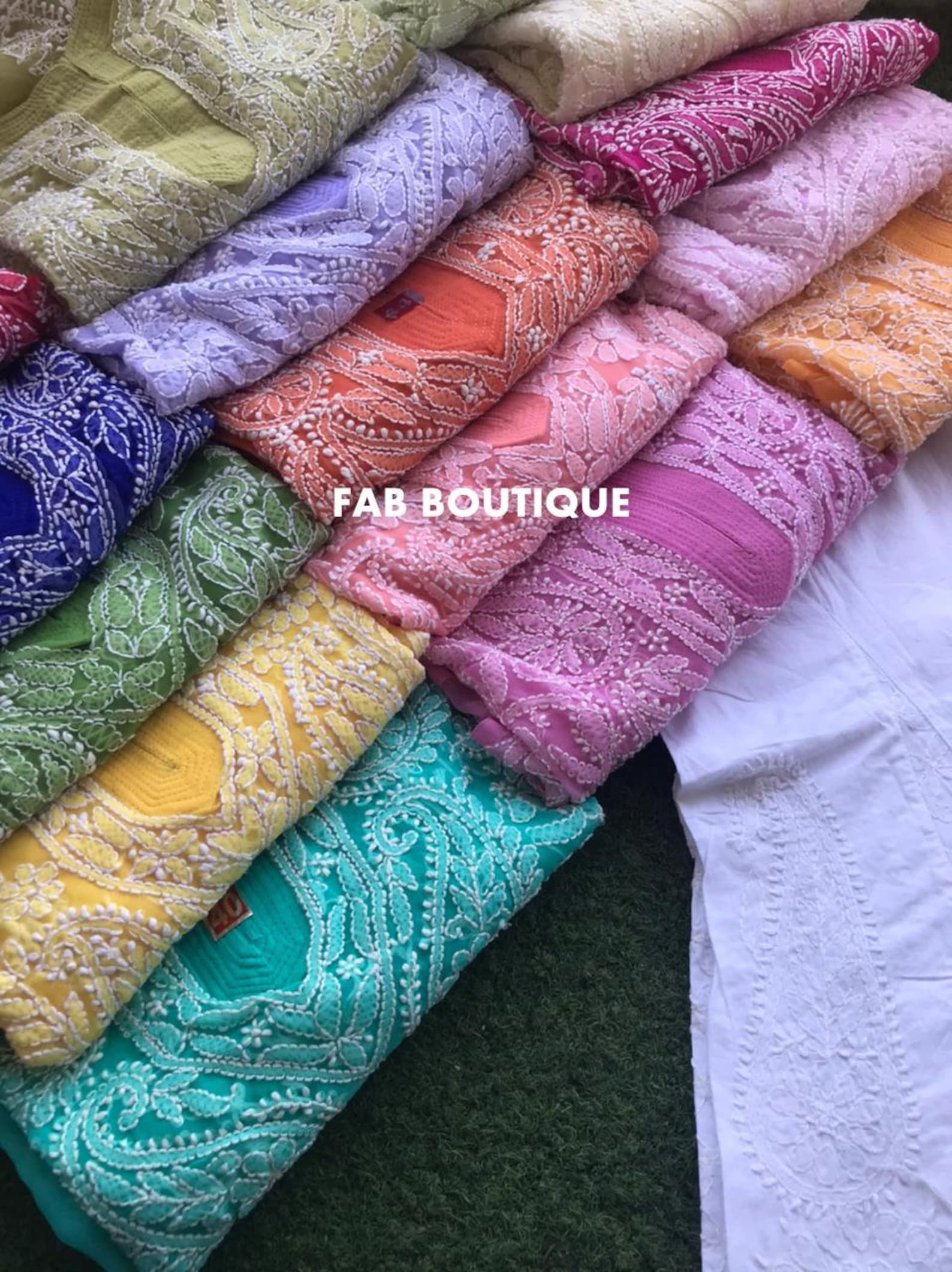 Free Inner Lucknow Chikankari Handmade Georgette Kurta Sharara Set ...