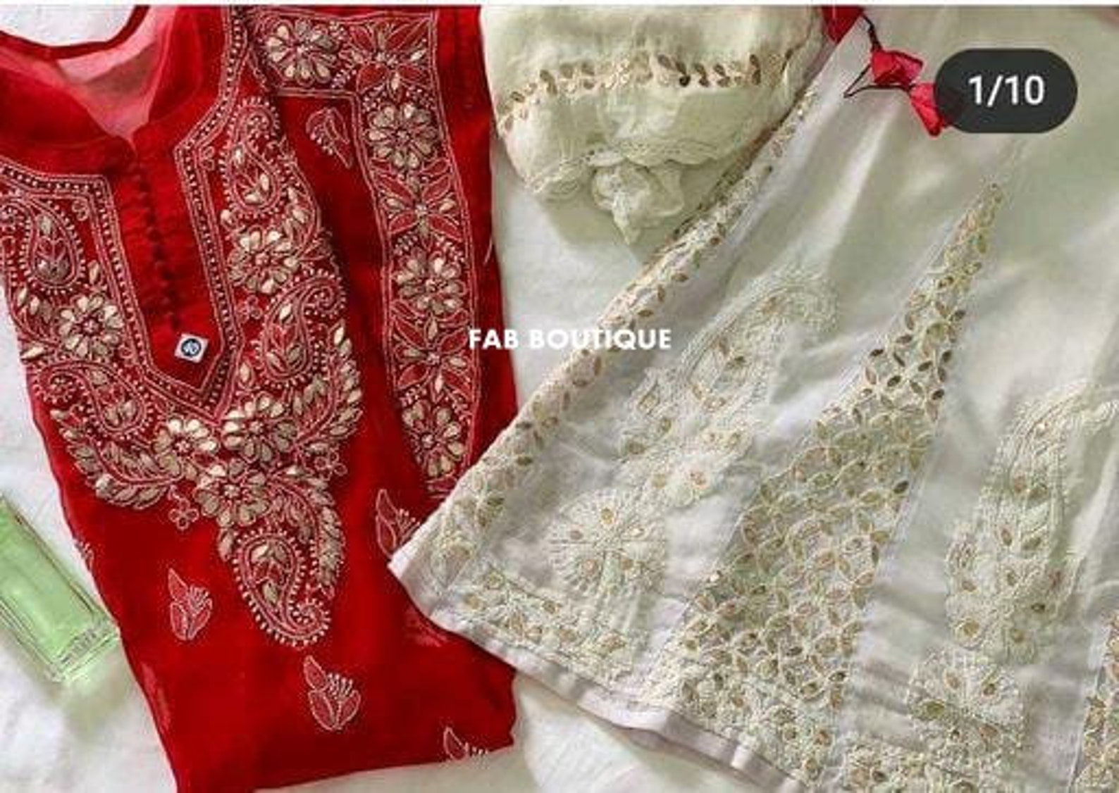 Free Inner Women Handmade Georgette Gota Patti Chikankari Kurta Sharara ...