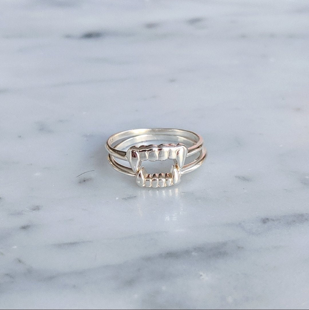 Sterling Silver Fang Ring - Etsy