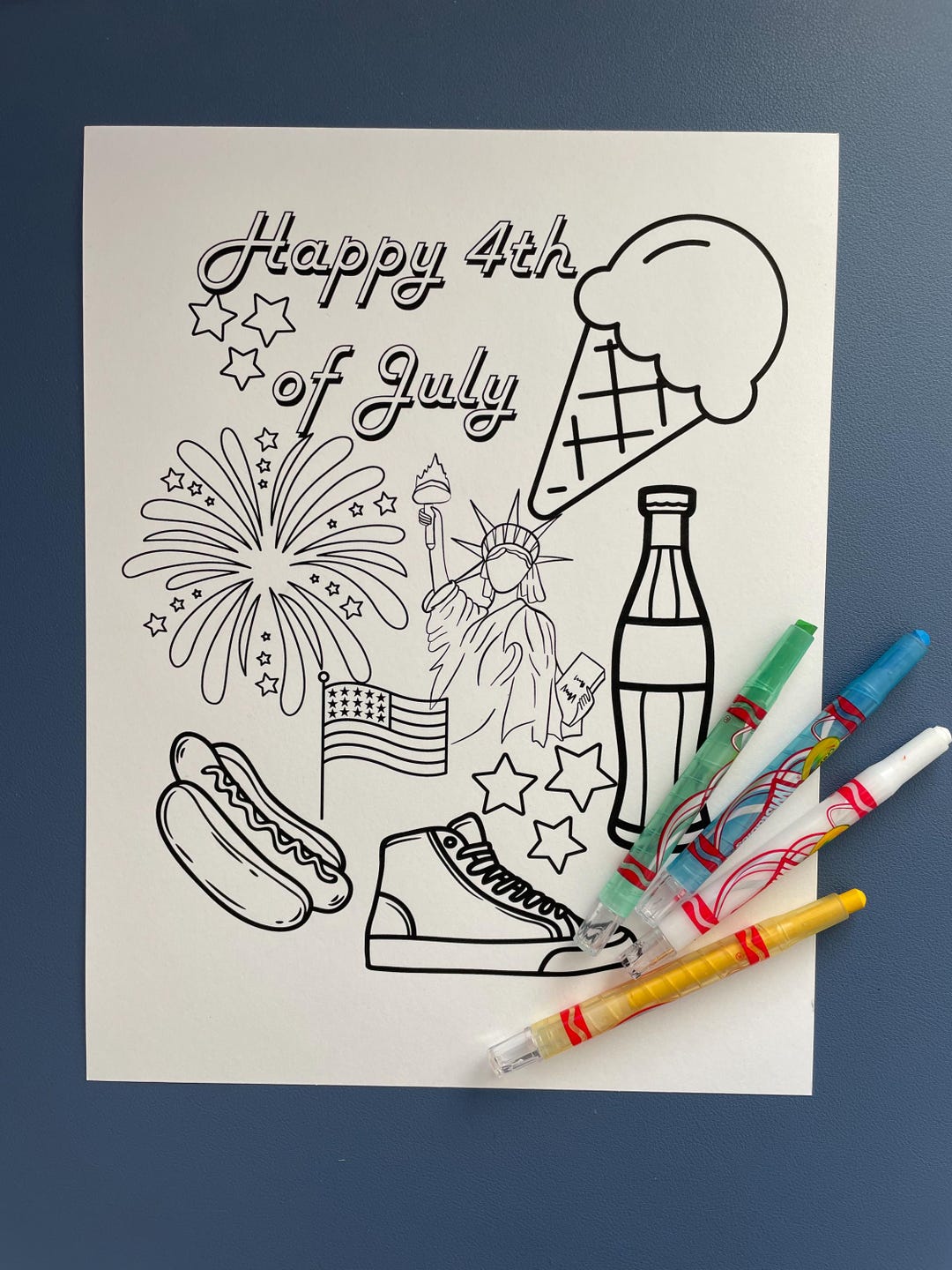 4th of July Coloring Page Download - Etsy
