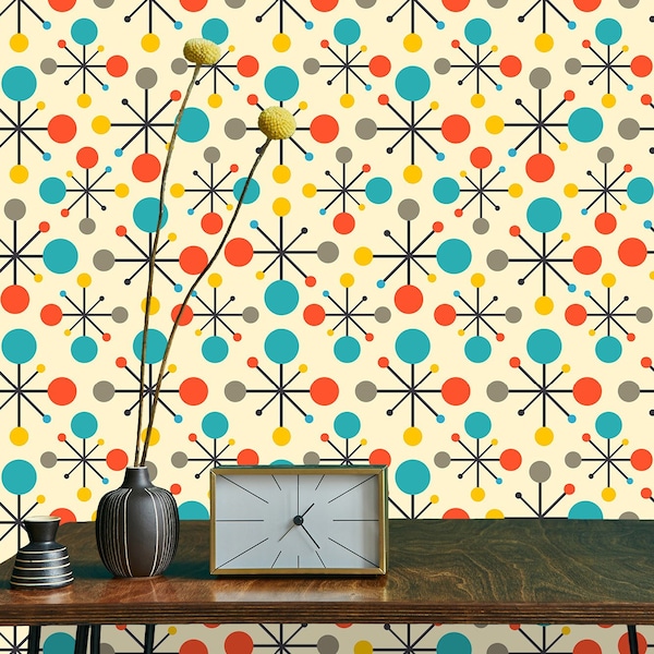 Mid Century Wallpaper - Etsy