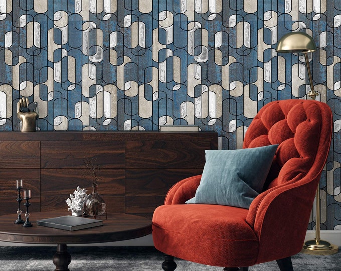 Art Deco Catsby metallic Silver, Cream & Gold Wallpaper - Etsy