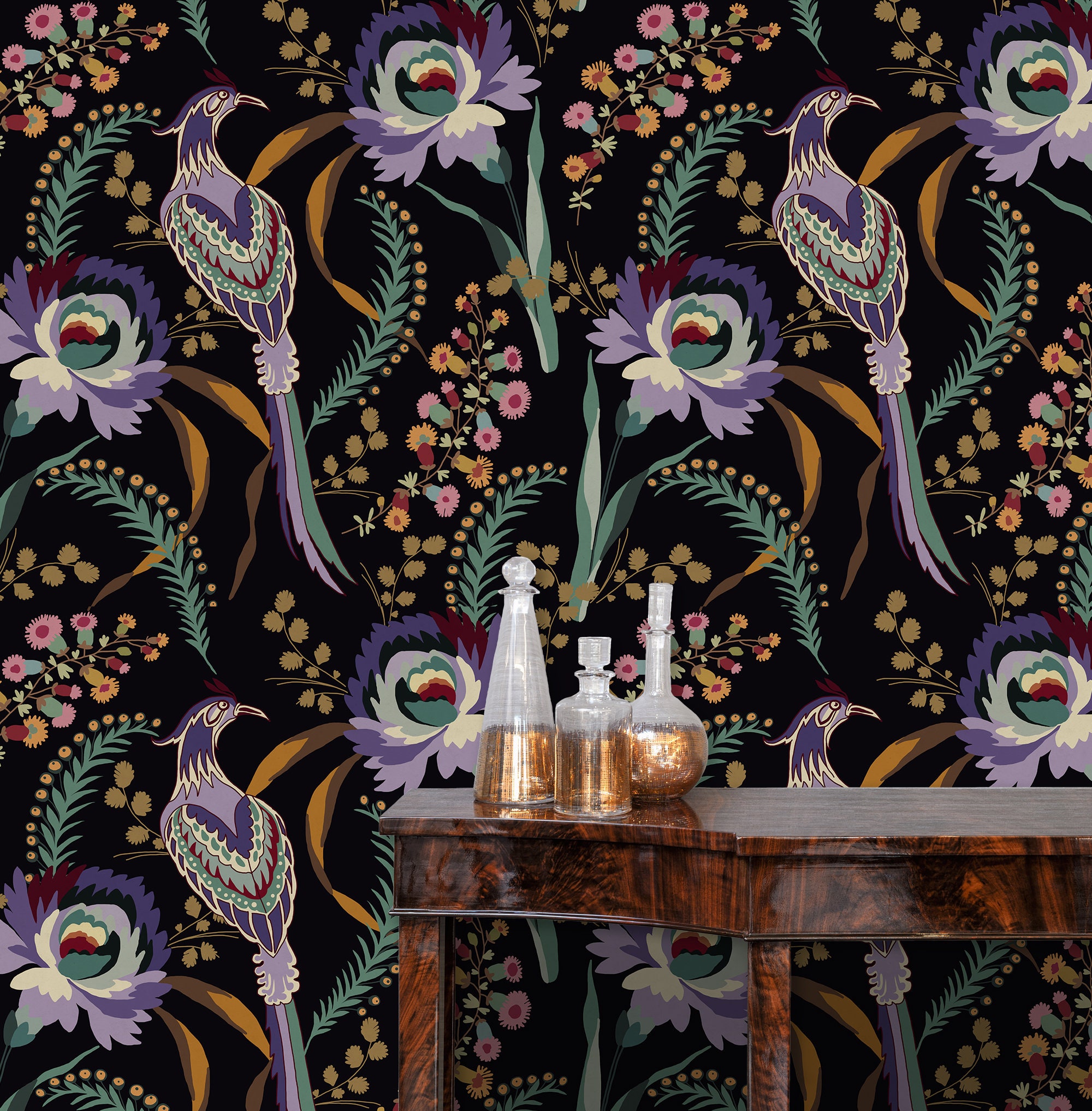 Black Bird Wallpaper Pattern