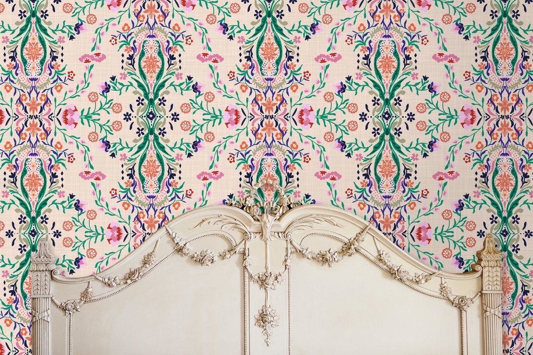 Victorian Wallpaper, Antique Wallpaper, Floral Wallpaper, Pink ...