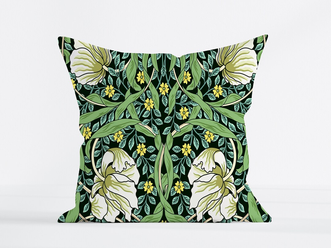 Victorian Throw Pillow for Couch Sofa or Bed, Botanical Cushion, Floral ...