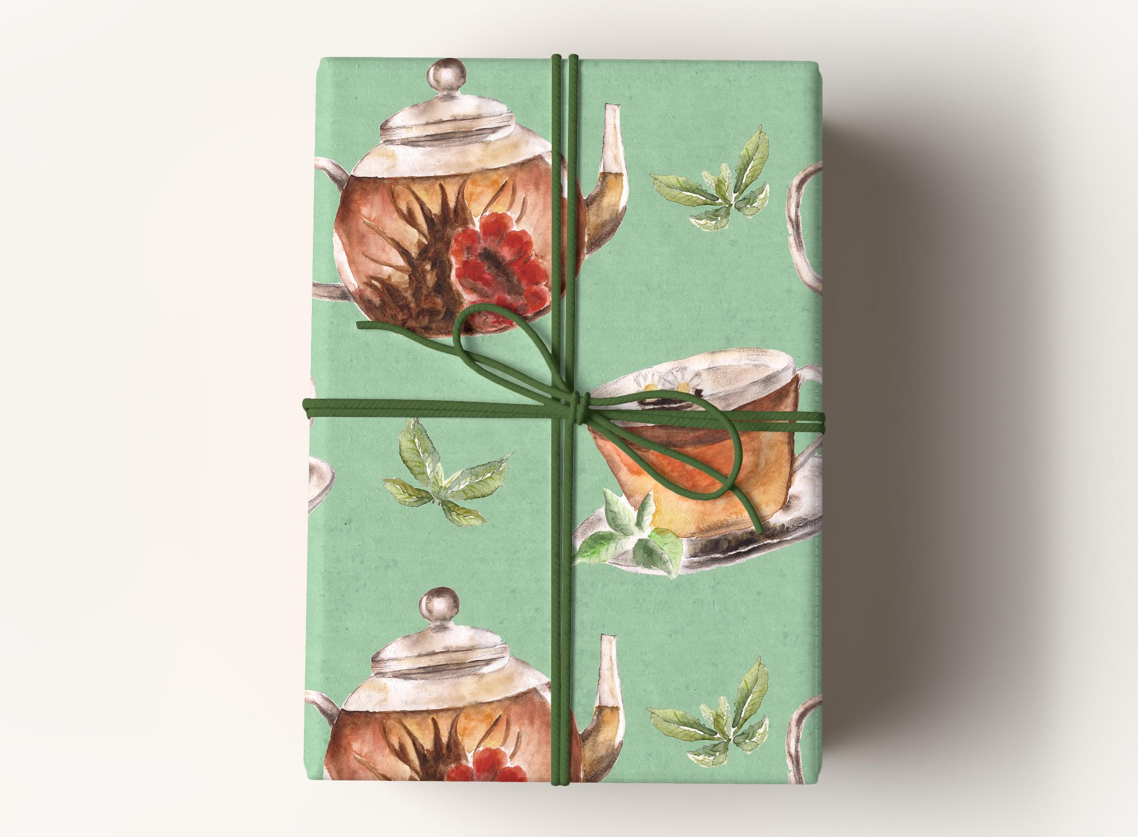 Tea Party Wrapping Paper, English High Tea Gift Wrap, Vintage Wrapping ...