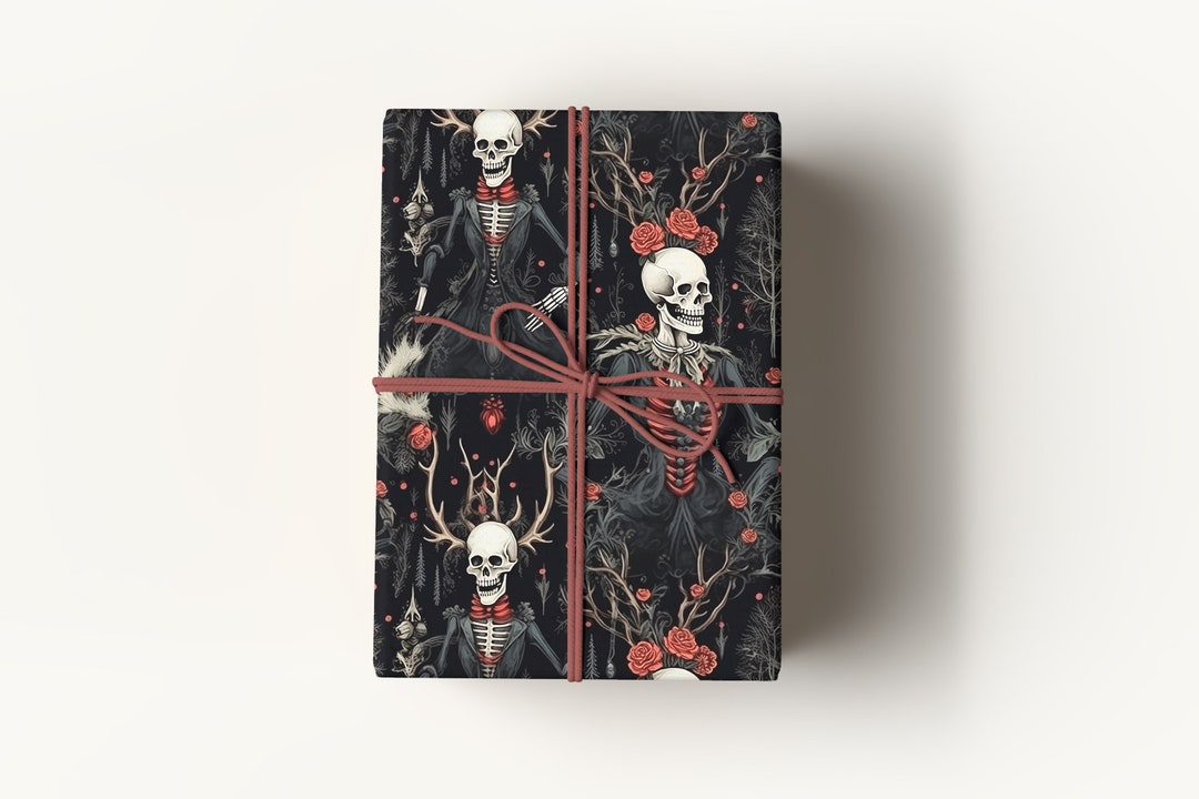 Victorian Gothic Christmas Wrapping Paper, Goth Gift Wrap, Holiday ...