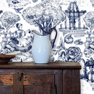 Victorian Wallpaper, Toile Wallpaper, Antique Wallpaper, Peel and Stick ...