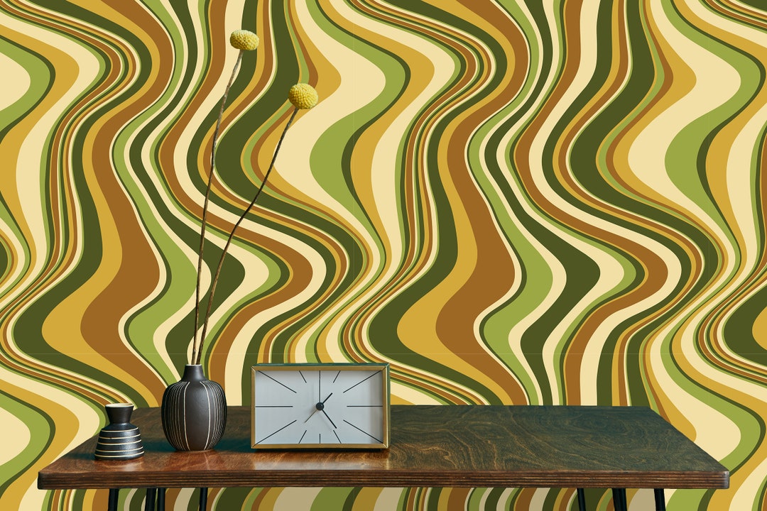 Retro Wallpaper, Mid Century Wallpaper, Vintage Wallpaper, Peel & Stick ...